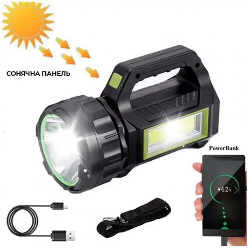Фонарь переносной кемпинг t95-led+cob с функцией powerbank, повербанк ...