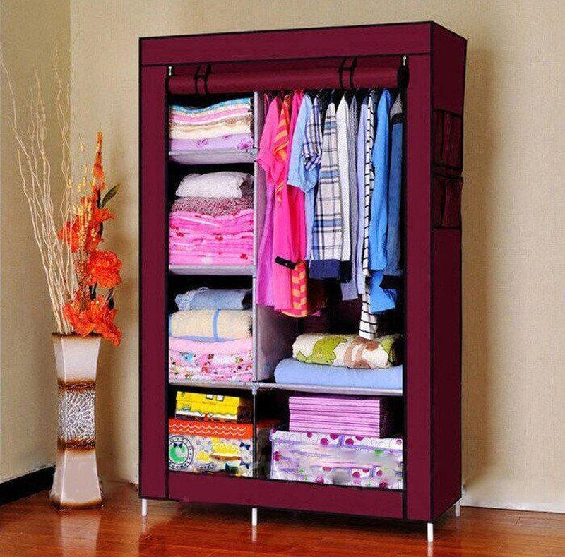 Тканевый шкаф складной storage wardrobe km-105 на 2 секции (106х45х170 ...