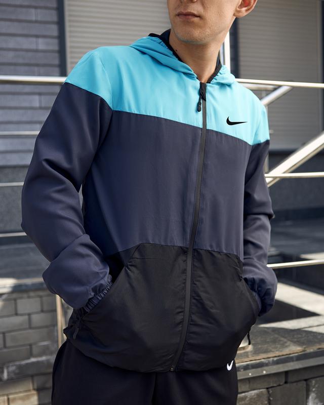 Ветровка Nike мужская бирюзовая трехцветная — цена 630 грн в каталоге Ветровки Купить мужские