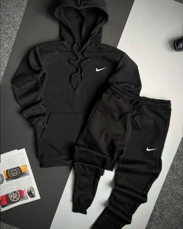 Мужской зимний спортивный костюм nike черный | утепленный комплект найк ...