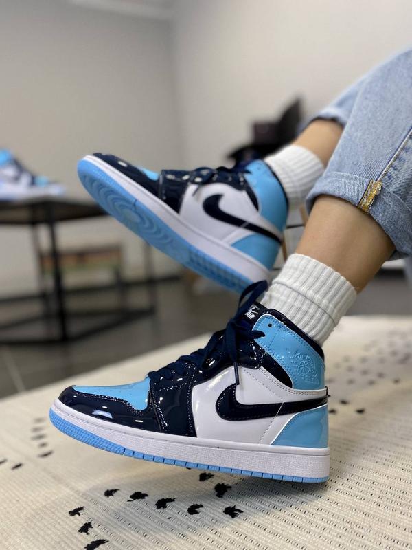 Кроссовки nike air jordan 1 retro high blue chill найк джордан — цена ...