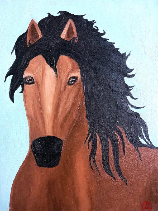 Картина маслом лошадь — цена 2800 грн в каталоге Картины Купить товары для дома и быта по