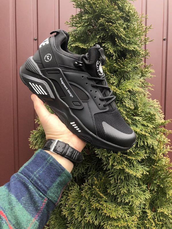 Мужские черные с белым кроссовки nike huarache fragment 🆕 найк хуарачи ...