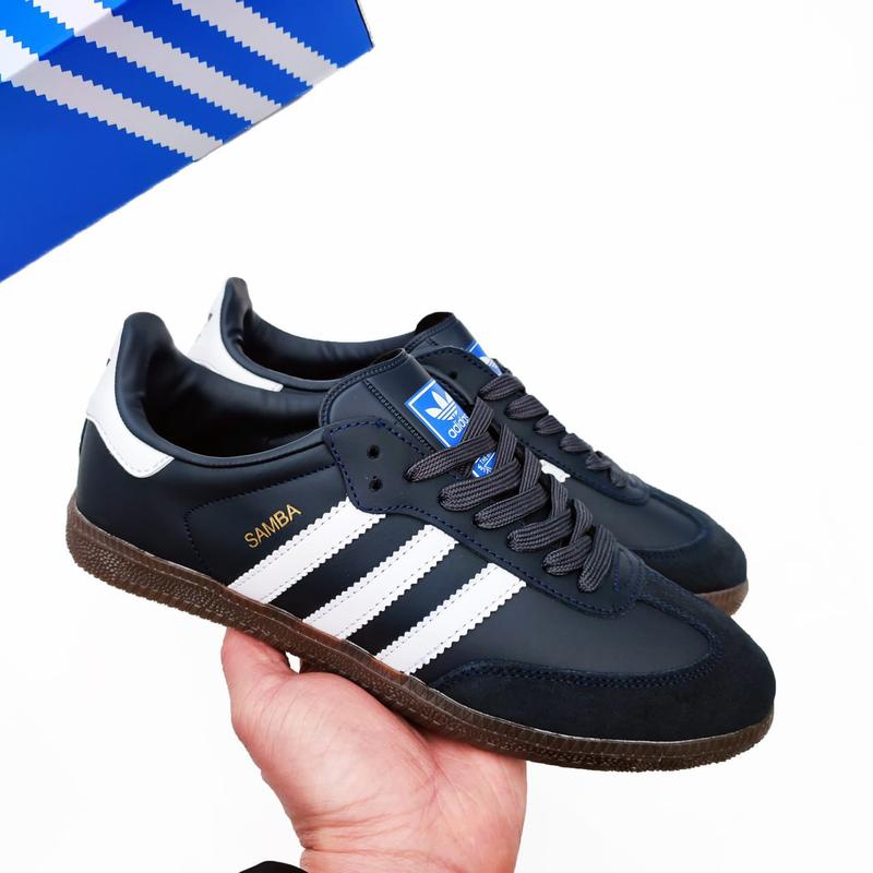 Мужские кожаные синие кеды adidas samba 🆕 кеды адидас самба — цена 1699 ...