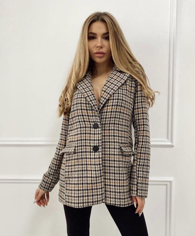 Женский клетчатый пиджак zara жакет блейзер оверсайз — цена 570 грн в ...