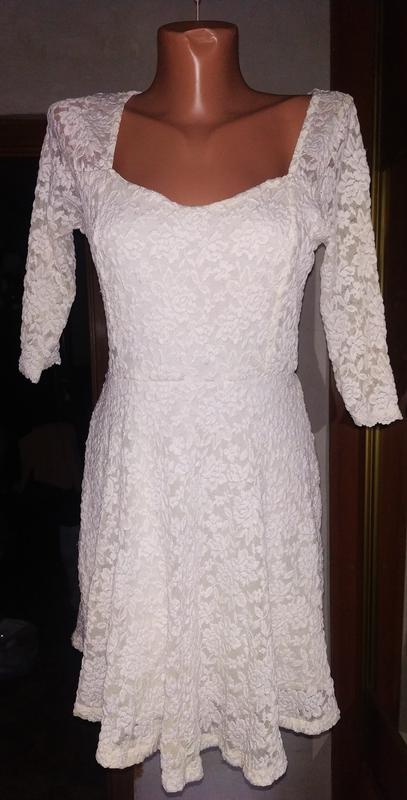 Біла кружевна сукня — ціна 115 грн у каталозі Короткі сукні Купити жіночі речі за доступною
