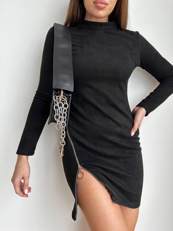 Замшева сукня з замочком — ціна 540 грн у каталозі Короткі сукні Купити жіночі речі за доступною