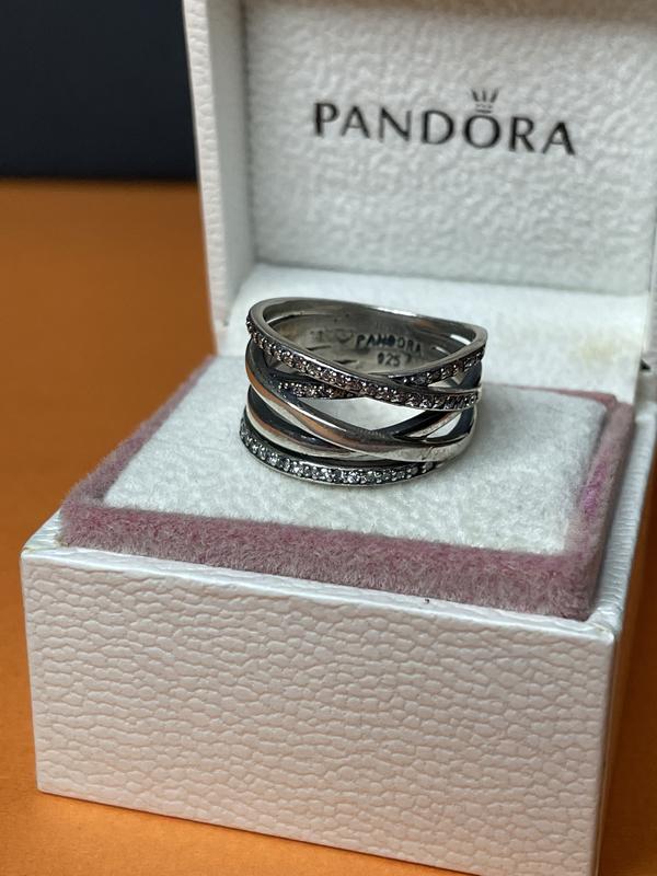 Серебряное кольцо пандора массивное переплет с камнями камешками ...