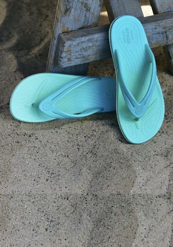 Крокс крокбенд фліп вьетнамки crocs crocband flip ombre digital aqua ...