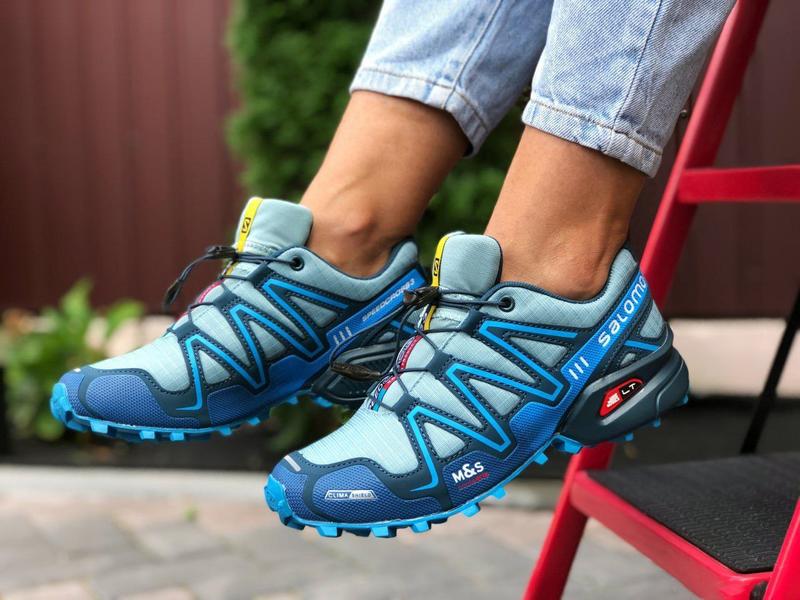 Женские водоотталкивающие голубые кроссовки salomon speedcross 3 🆕 ...