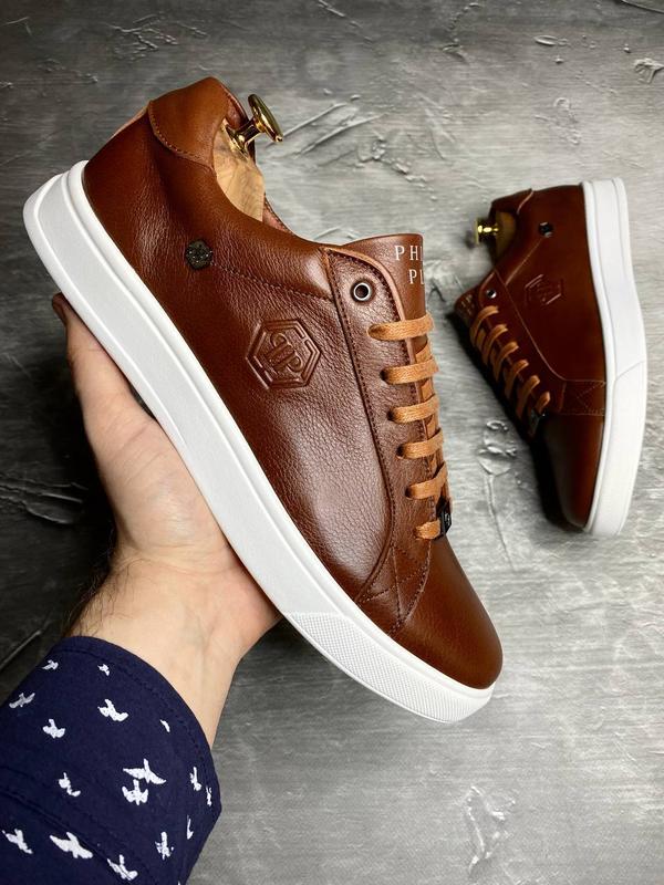 Мужские кожаные кеды philipp plein, чоловічі шкіряні кеди люкс якість ...