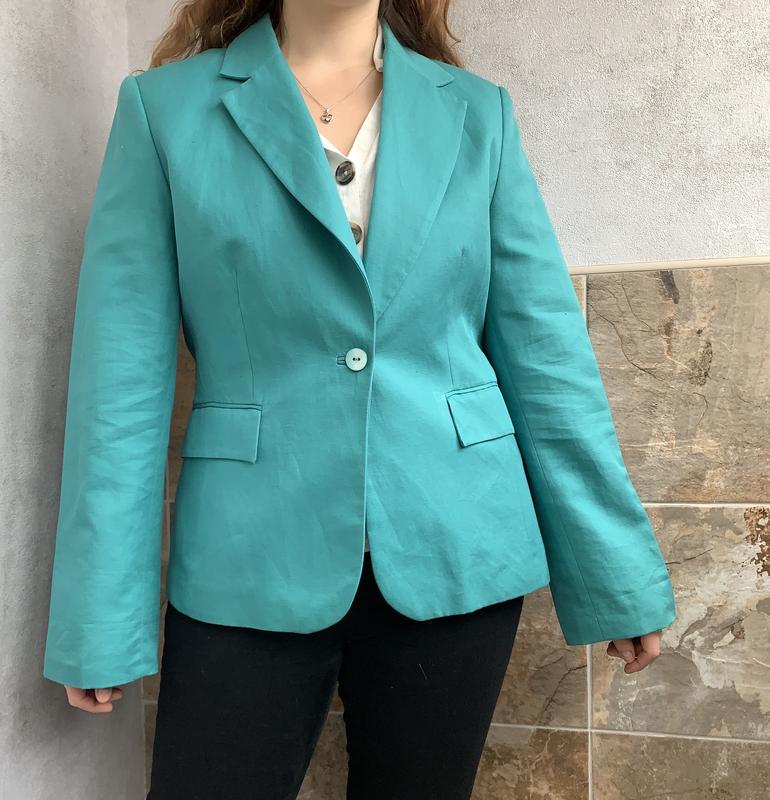 Льняной пиджак жакет на одну пуновицу — цена 339 грн в каталоге Пиджаки и жакеты Купить женские