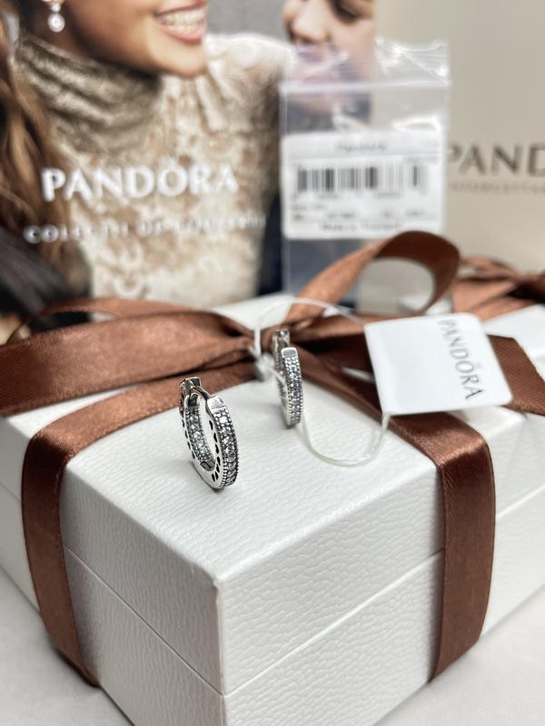 Оригинальные серебряные серьги пандора 296317cz 100% оригинал серёжки ...