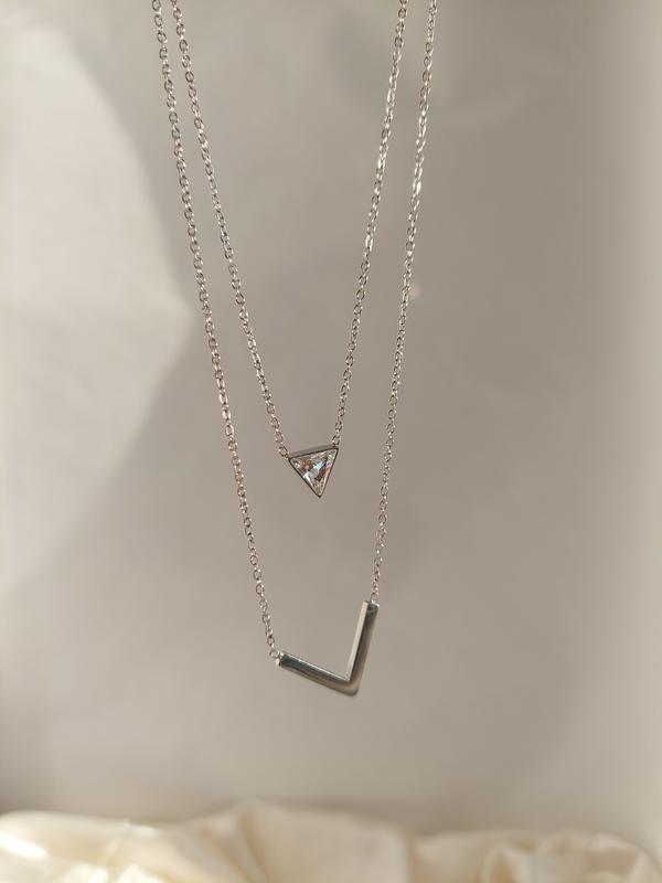 Подвійна підвіска з трикутником — ціна 275 грн у каталозі Підвіски Купити аксесуари за доступною