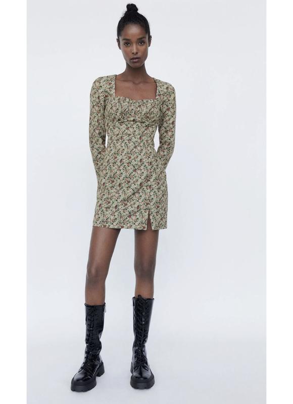 Платье zara с цветочным принтом — цена 800 грн в каталоге Короткие ...