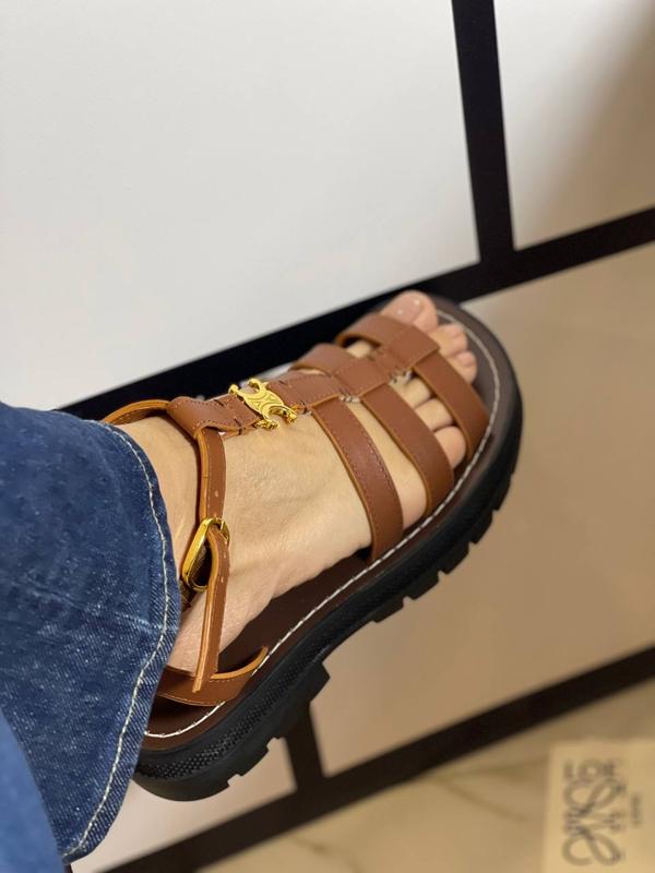 Сандали жён кожаные рыжие брендовые в стиле селин celine — цена 6500 ...