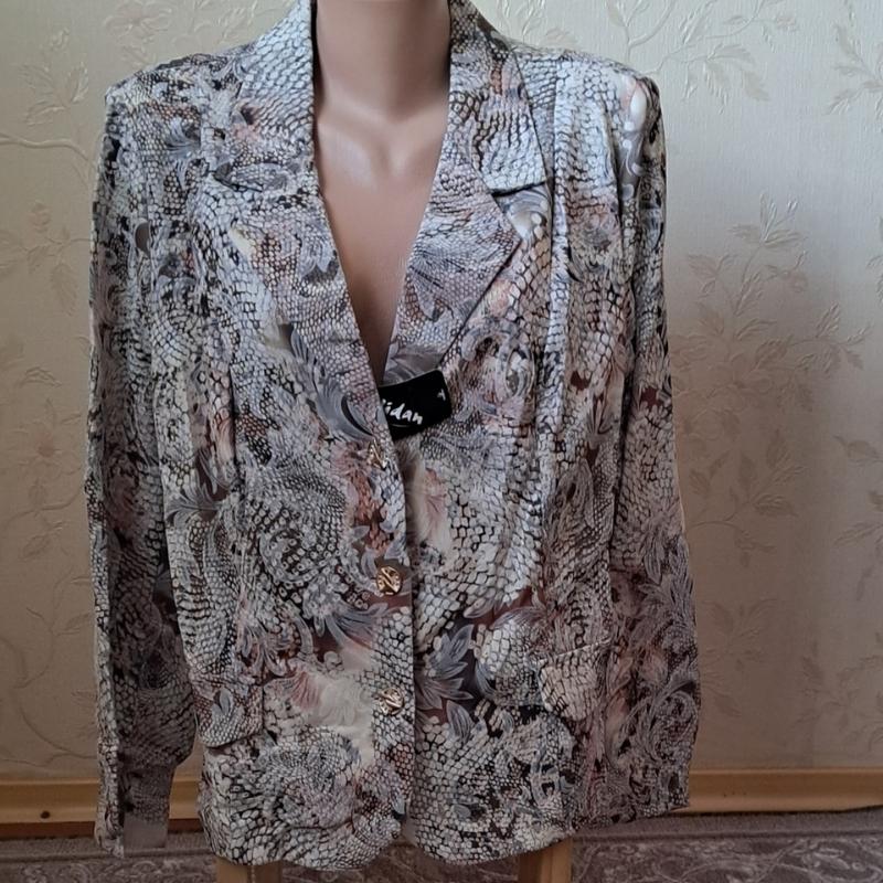 Яркий стильный женский пиджак жакет блейзер батал супер батал 54 58 размер Xxl 3xl 4xl