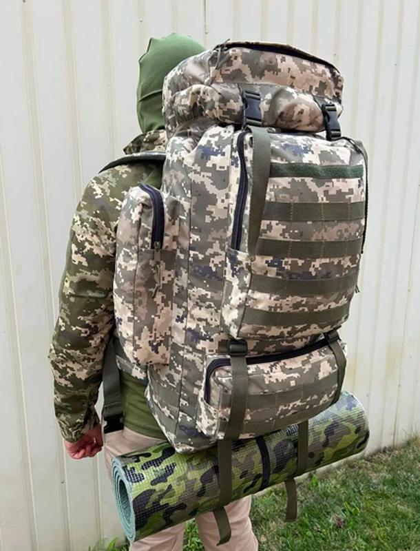 Армейский тактический рюкзак 80л-85 пиксель зсу расширения крепкий ...