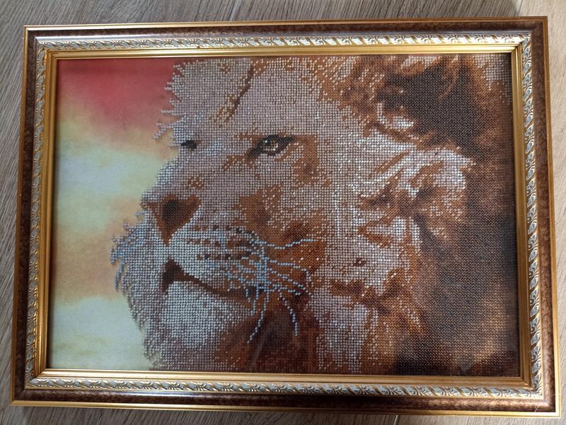 Картина з бісеру лев — цена 1000 грн в каталоге Картины Купить товары для дома и быта по