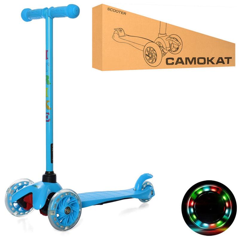 Дитячий самокат itrike bb 3-013-5-bl mini колеса, що світяться топ ...