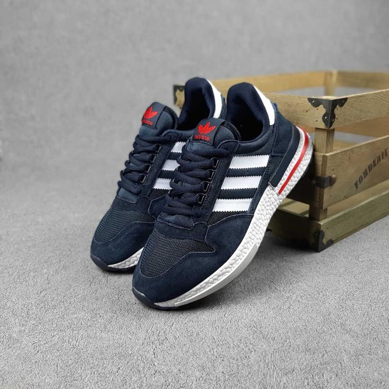 Мужские синие замшевые кроссовки с сеткой adidas zx 500 🆕 адидас зх 500 ...