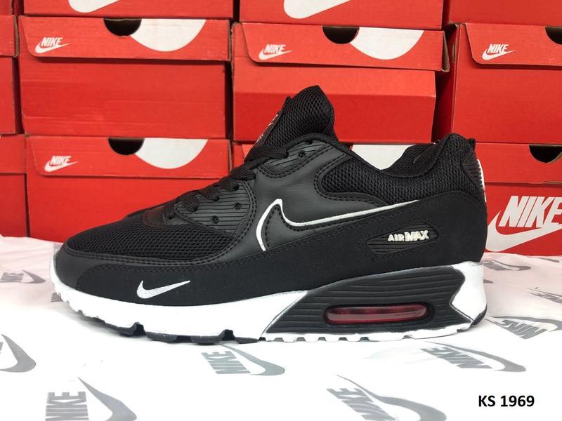 Мужские кроссовки nike air max 90 черные с белым — цена 1290 грн в ...