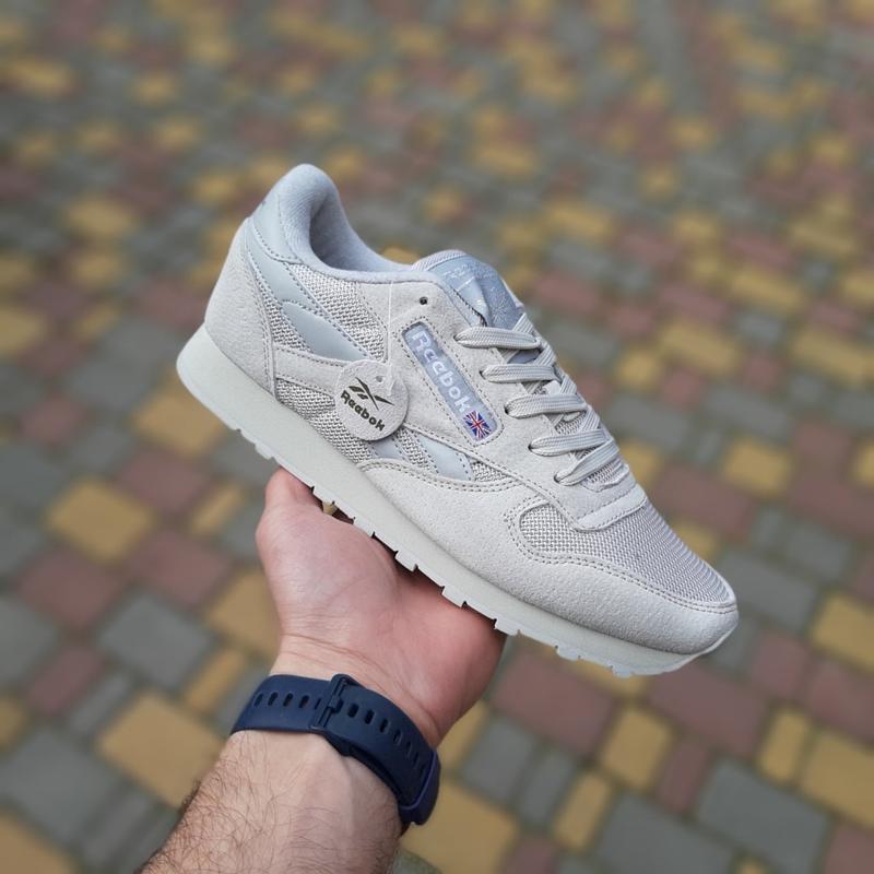 Мужские демисезонные замшевые кроссовки reebok classic grey / рибок ...