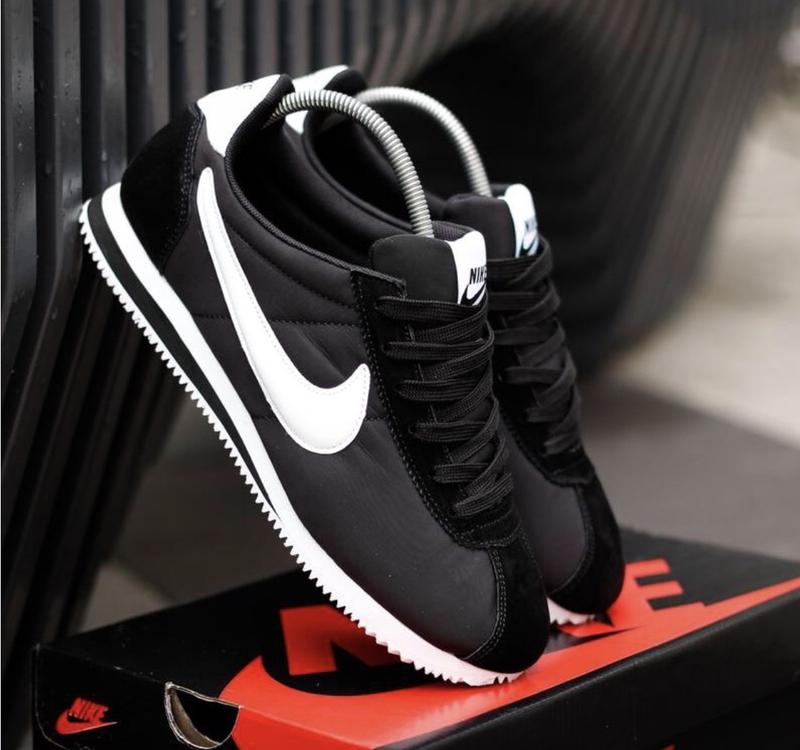 Модные мужские кроссовки nike cortez black white , кроссовки мужские ...