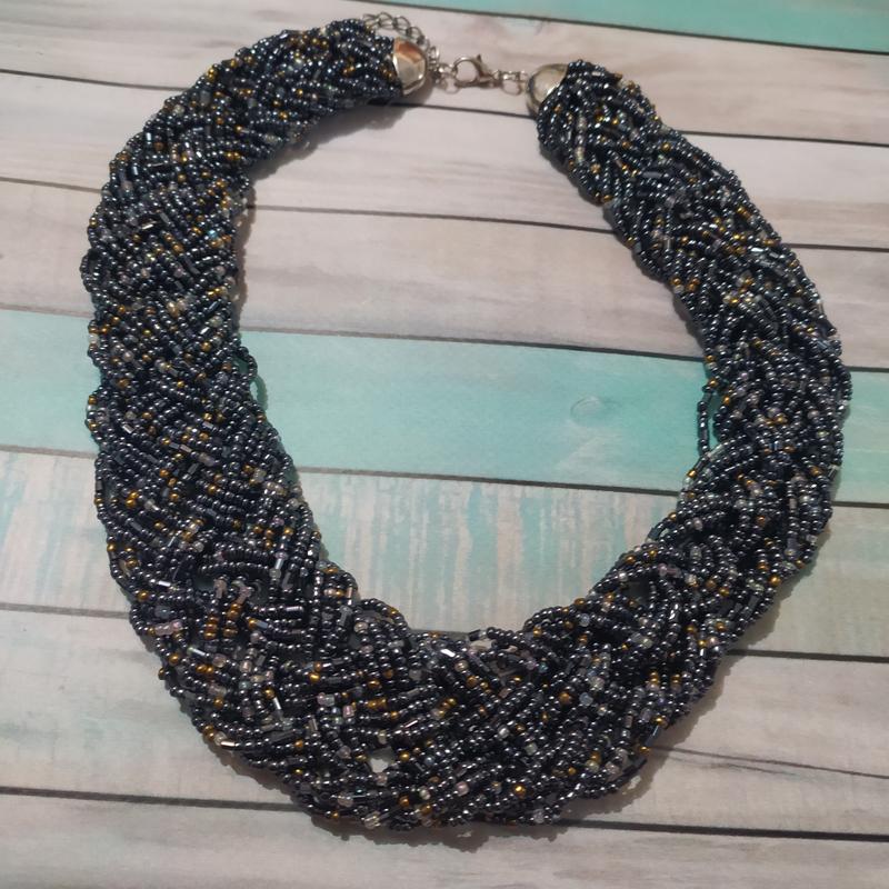 Намисто бісер стеклярус скляні — ціна 220 грн у каталозі Кольє і намиста Купити аксесуари за