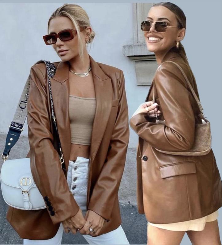 Найкрутіший шкіряний піджак Zara оригінал — цена 2714 грн в каталоге Пиджаки и жакеты Купить