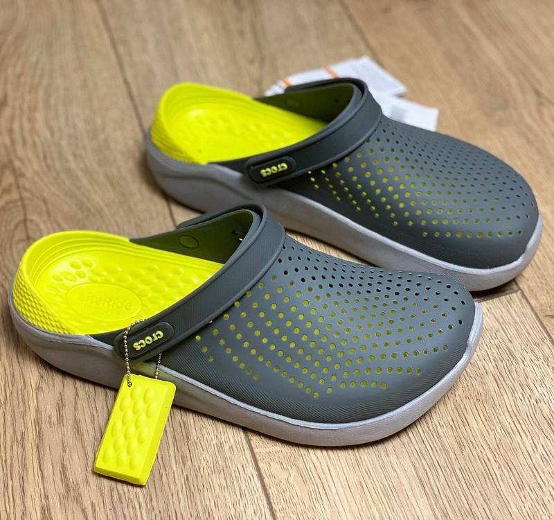 Кроксы crocs мужские сабо серые literide clog grey/lightgreen оригинал ...