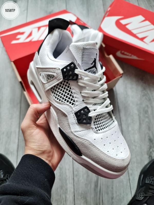 Мужские кроссовки nike air jordan 4 retro white найк аир джордан 4 ...
