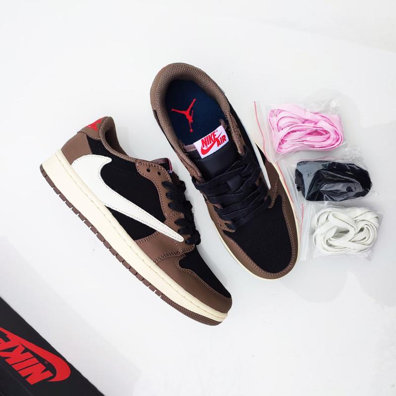 Стильные мужские кроссовки nike air jordan 1 low brown travis scott ...