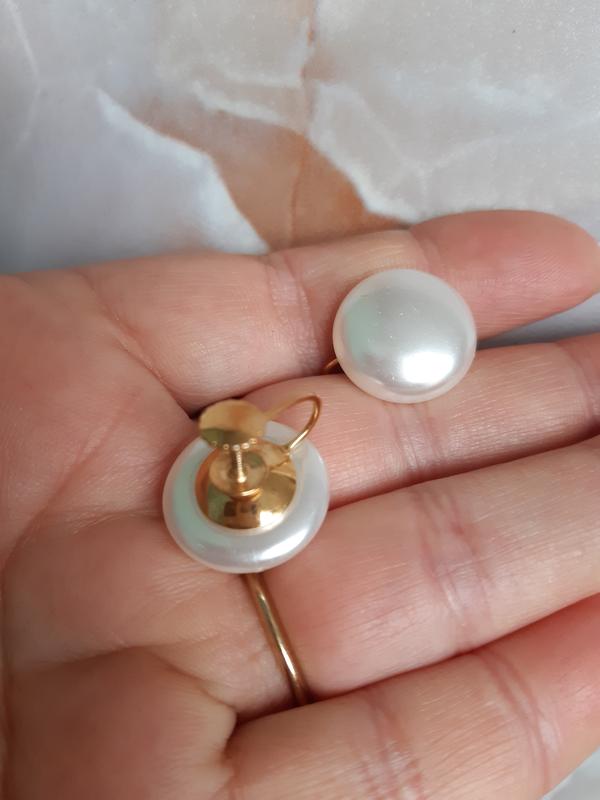 Клипсы жемчужины искусственные на винтах американской винтаж — цена 173 грн в каталоге Серьги