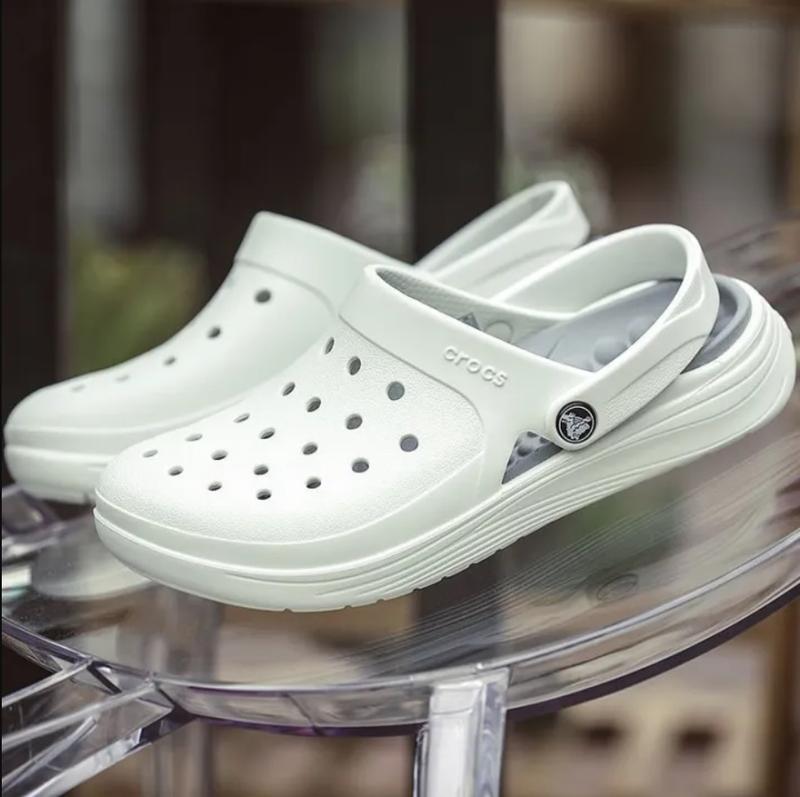 Крокс ревовая белые с серым клог crocs reviva white clog — цена 1100 ...