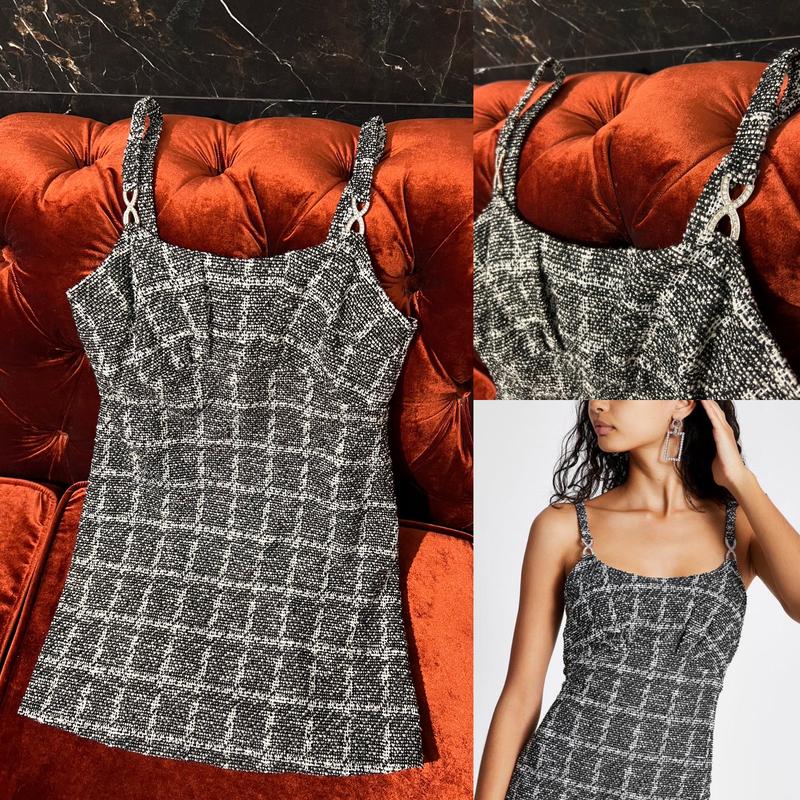 Новый твидовый сарафан с камушками на брителях от river island — цена ...