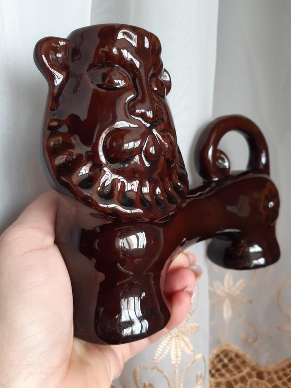 Глечик лев майолика кувшин статуетка вінтаж 70х — ціна 1908 грн у каталозі Статуетки Купити