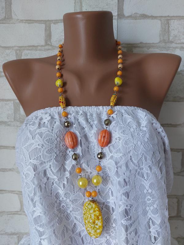 Буси яскраві жовтогарячі — ціна 260 грн у каталозі Кольє і намиста Купити аксесуари за доступною