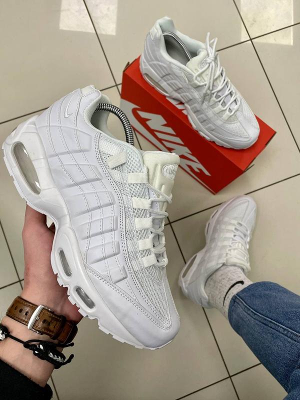 Мужские кроссовки найк белые демисезонные nike air max 95 — цена 1250 ...