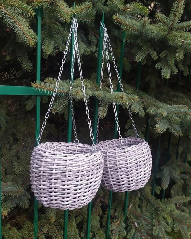 Підвісні кашпо з ротангу — ціна 405 грн у каталозі Кашпо Купити товари ...
