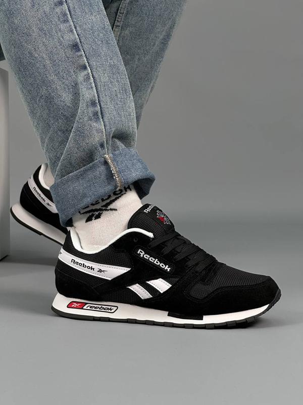 Мужские черно-белые замшевые кроссовки с сеткой reebok classic 🆕 рибок ...