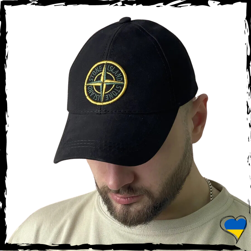 Кепка stone island. кепка si, стон айленд.унисекс, черная. шапка 57-59р ...