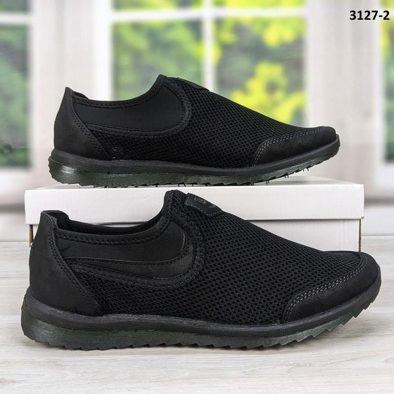 Кроссовки мокасины мужские черные сетка dago style м29-02 — цена 620 ...