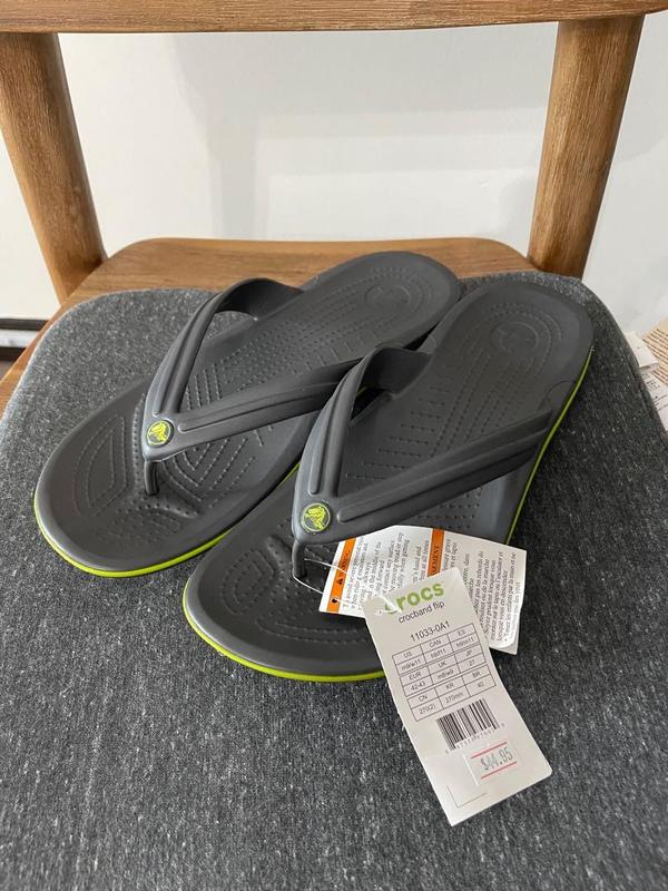 Крокс крокбенд вьетнамки фліп-флоп графітові crocs crocband flip flops ...