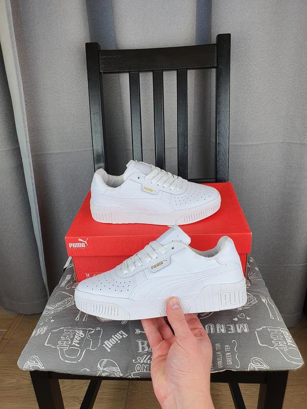 Женские кроссовки весна лето модные белые puma cali bold white. обувь ...