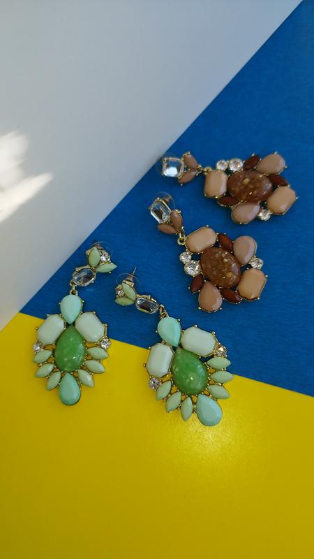 💎 серьги в камнях гвоздики сережки камни цветные — цена 350 грн в каталоге Серьги Купить