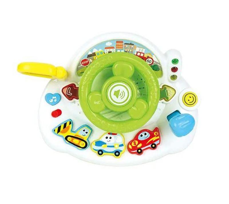 Музыкальный игрушечный руль tot kids детский автотренажер, свет и звук ...