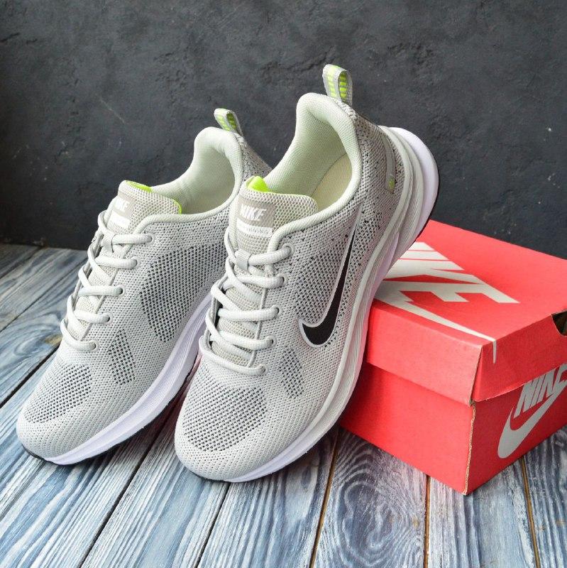 Nike air running светло-серые кроссовки мужские найк, кросівки чоловічі ...