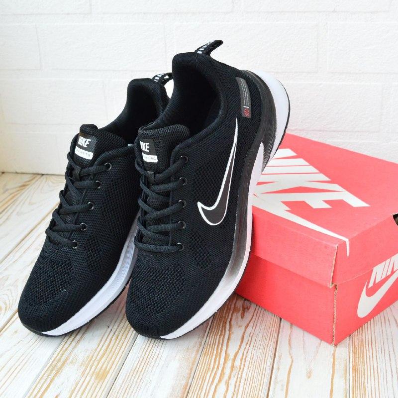 Nike air running черные с белым кроссовки мужские найк, кросівки ...
