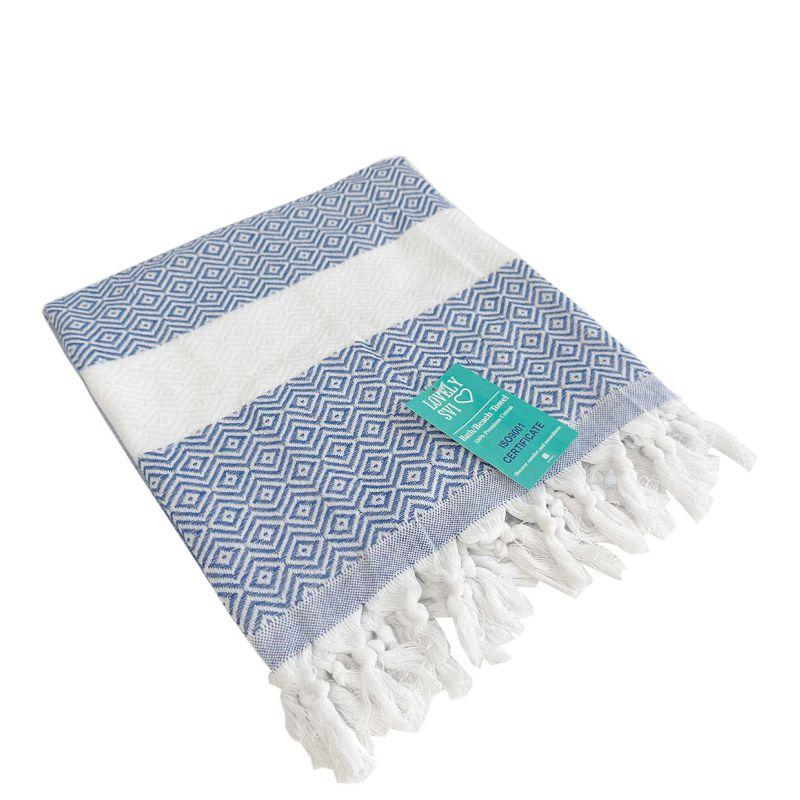 Турецькі пляжні рушники пештемаль Xхl 100 на 180 см бавовна синій — ціна 449 грн у